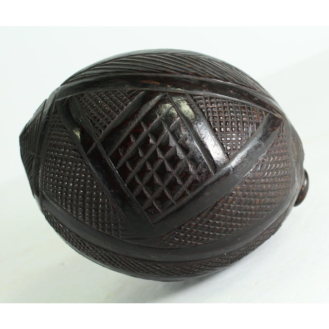 Early 1800's Carved Coconut Shell Vessel Sailor's Art | Chairish