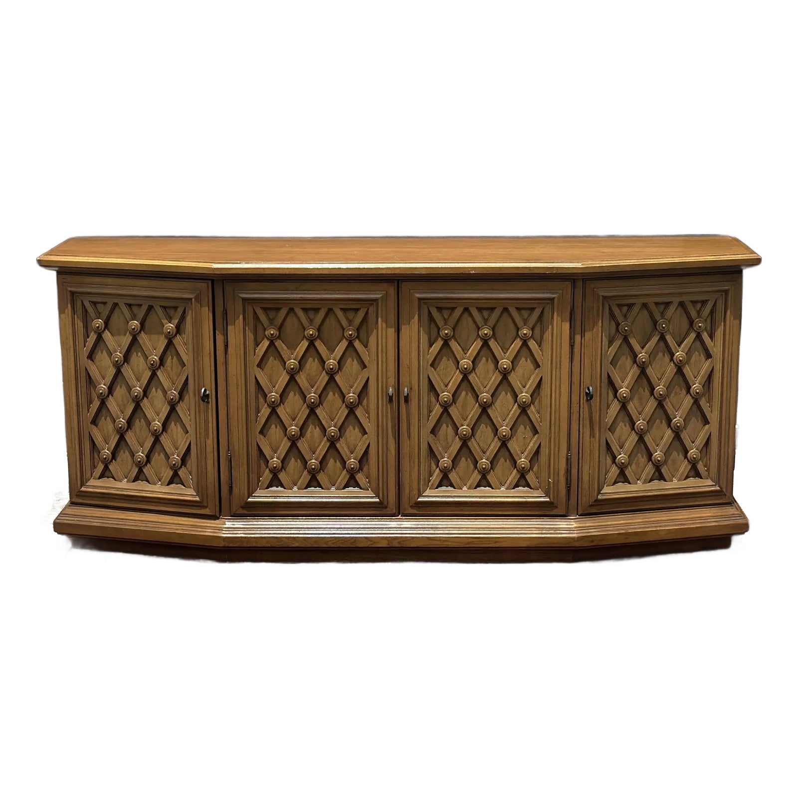 1960's Almeria by Drexel Credenza With Decorative Door Fronts | Chairish