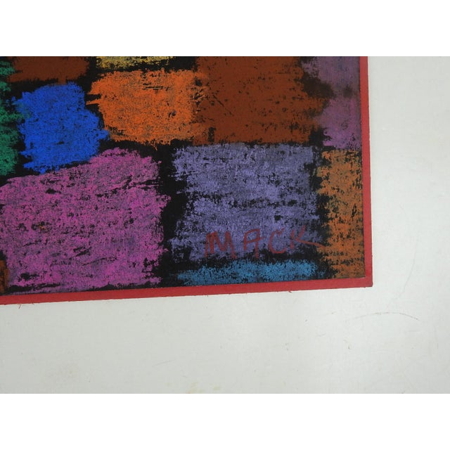 Mid 20th Century Abstract Color Block Pastel Painting | Chairish