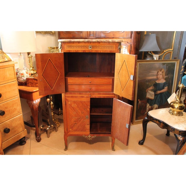 Tall French Transitional Louis XV Style Narrow Cabinet | Chairish