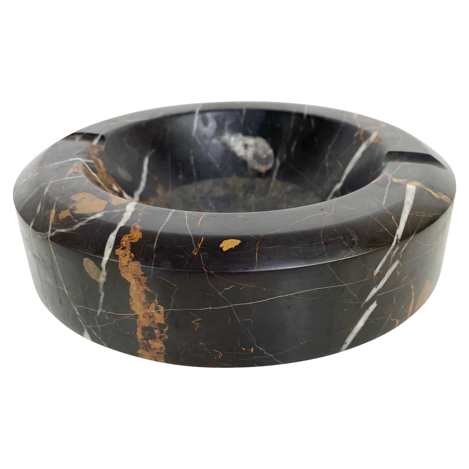 1950s Mid Century Vintage Black Gold White Marble Cigarette Cigar ...