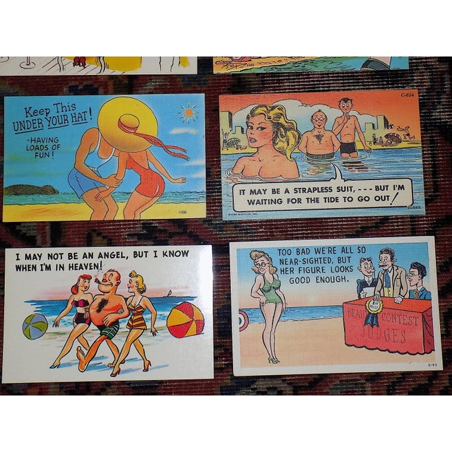 Vintage 1940's Humorous & Risque Color Lithograph Postcards - Set of 12 ...