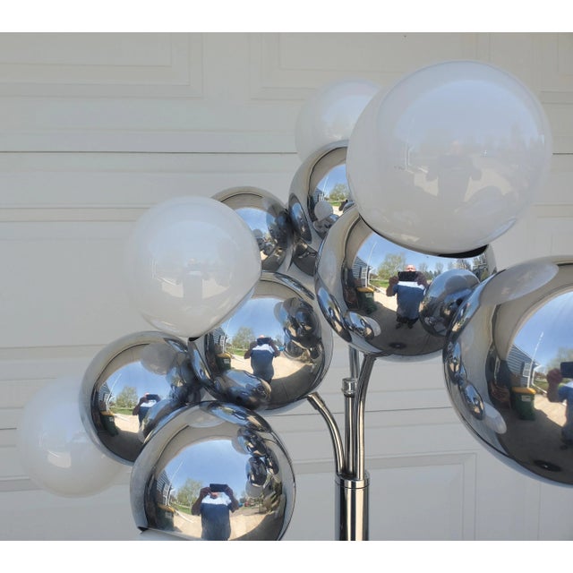 1960s Robert Sonneman Chrome Molecule Eyeball Floor Lamp | Chairish