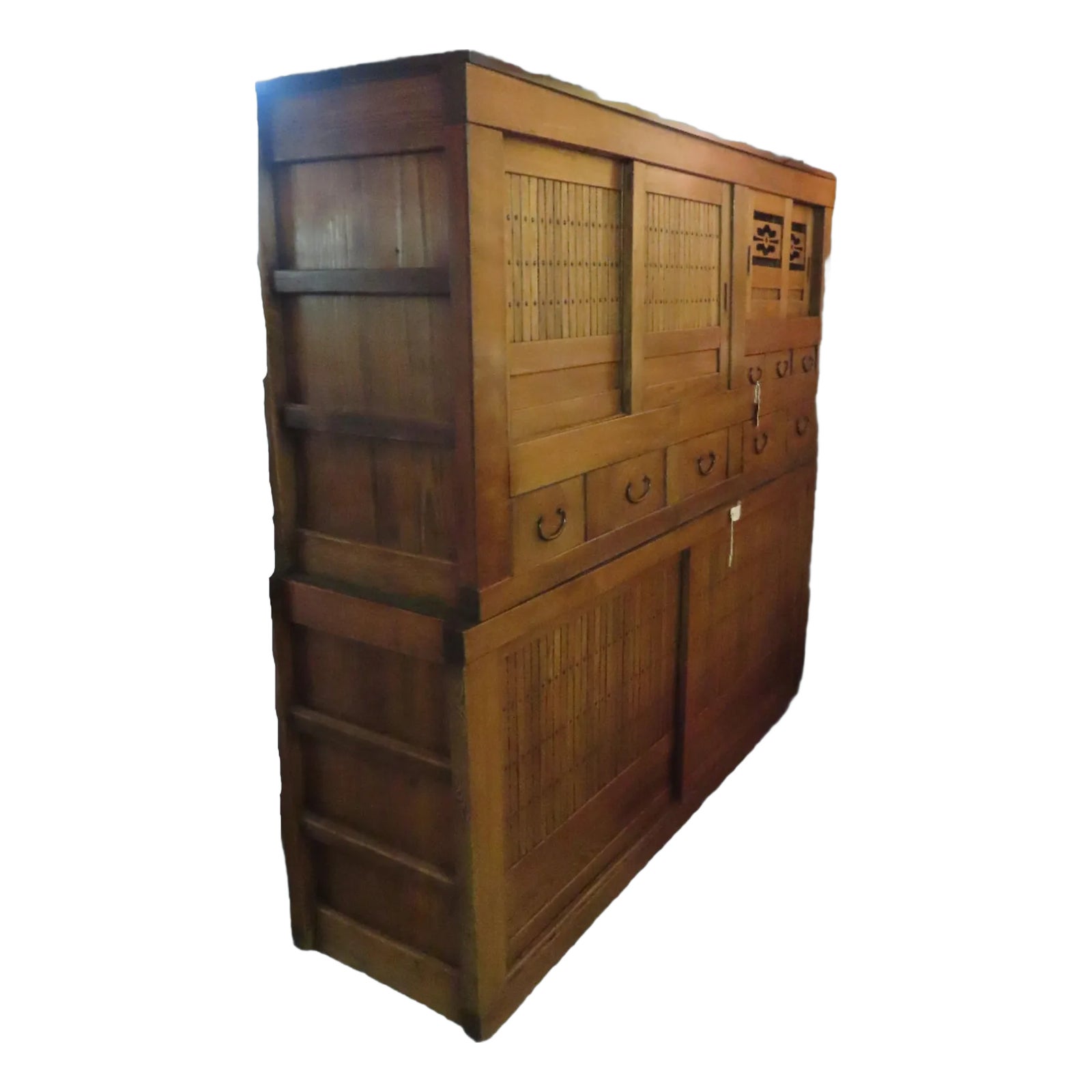 Pair of Antique Japanese Kitchen Tansu Meiji Era With Black Granite ...