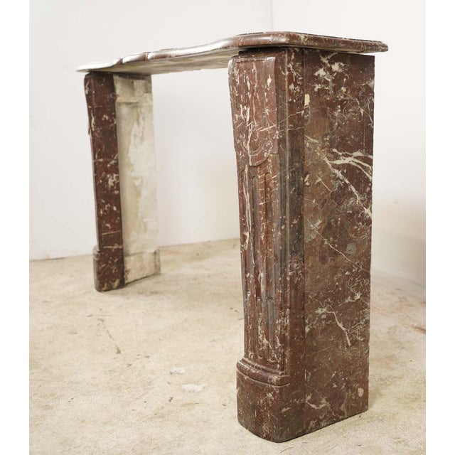 Late 20th Century Altered Marble Mantel Components Console | Chairish