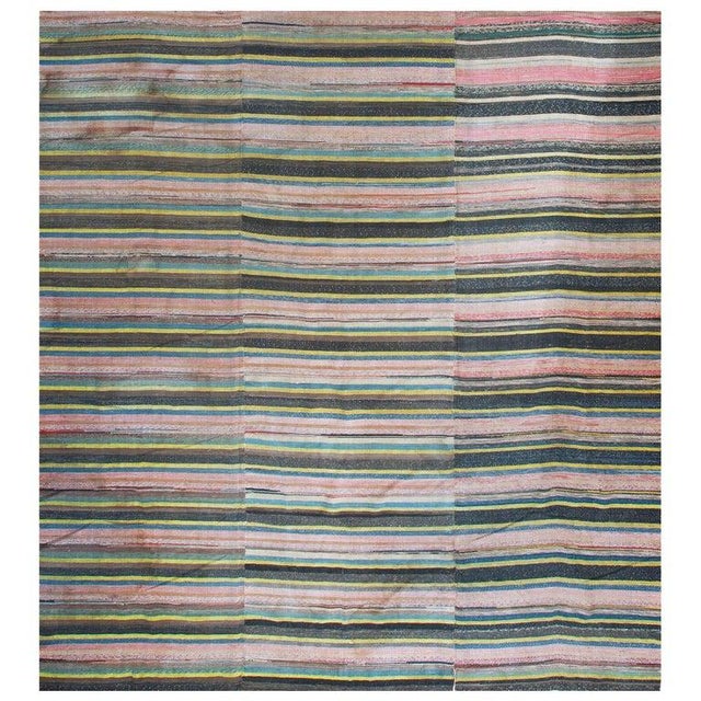 Antique Stripe Rag Rug | Chairish