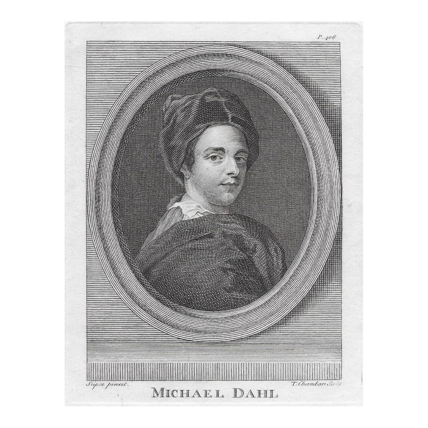 Antique Michael Dahl Portrait Engraving | Chairish