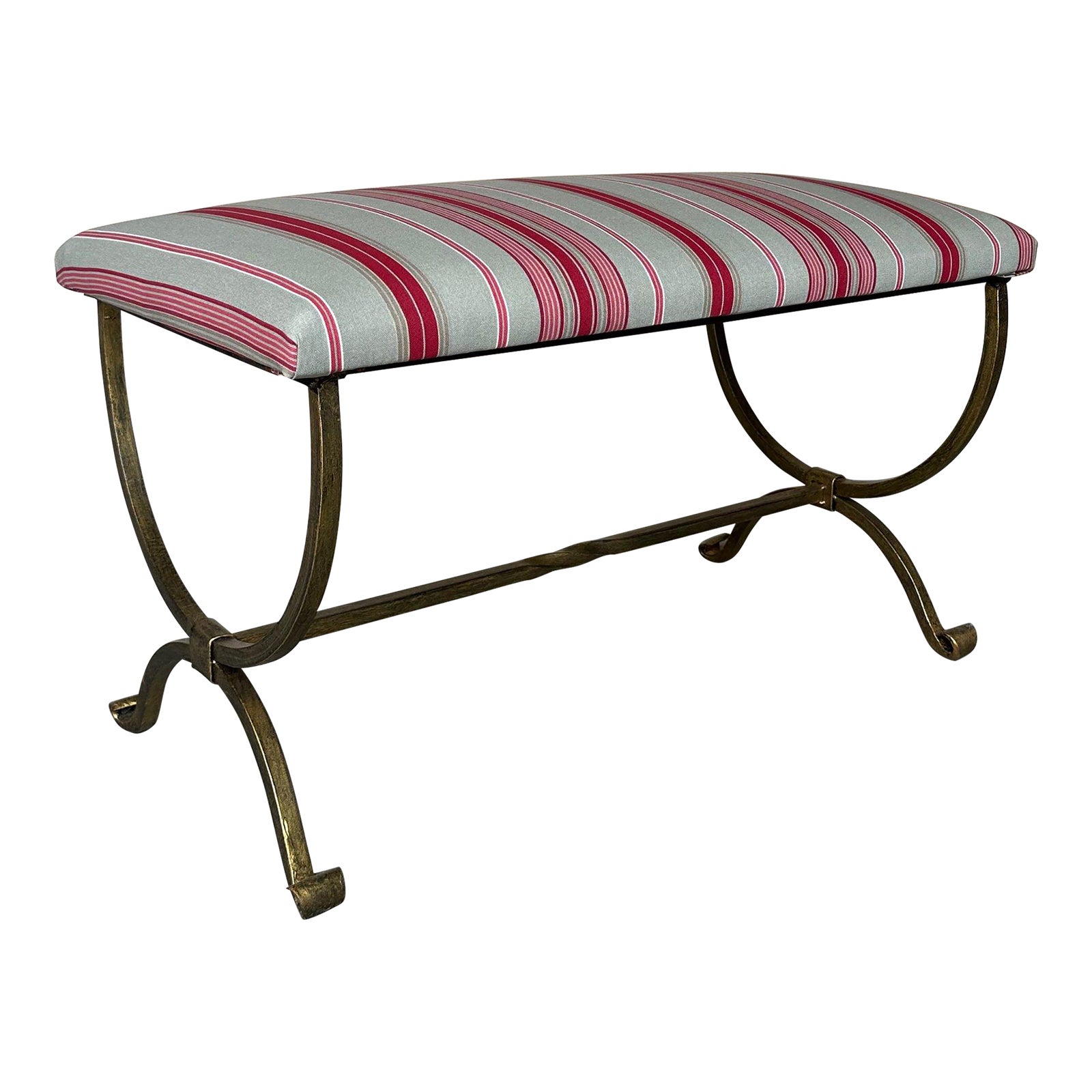 Spanish Iron Bench With Scrolled Legs | Chairish