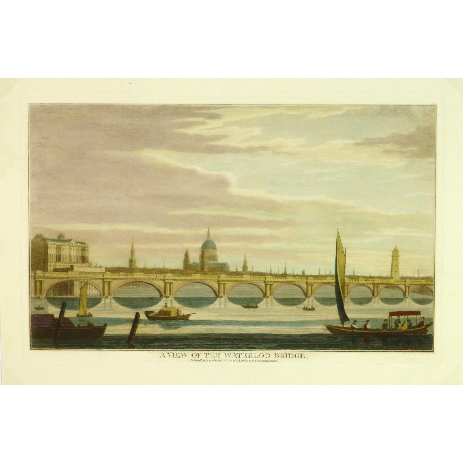 Waterloo Bridge Print, London Engraving | Chairish