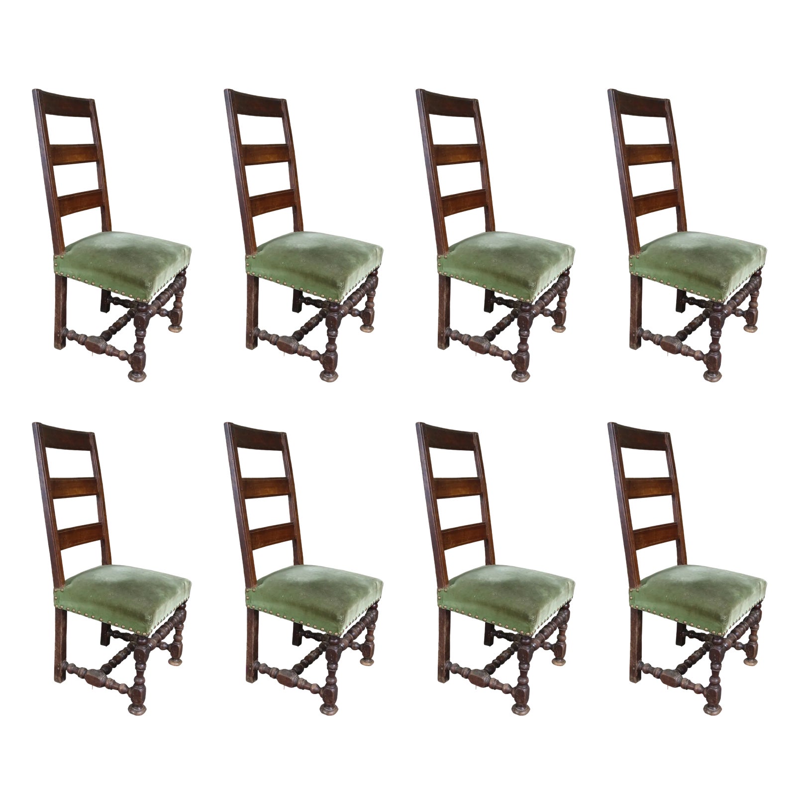 Louis XIII Chairs, 18th Century, Set of 8 | Chairish