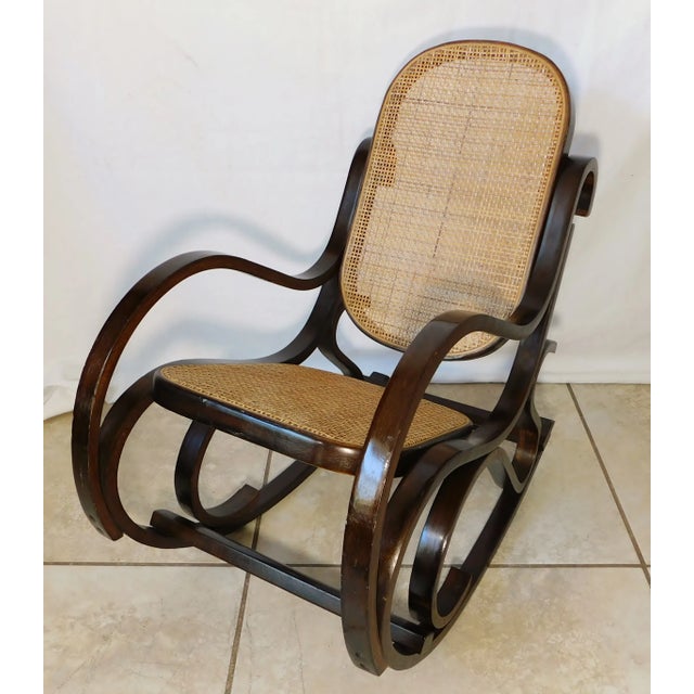 Vintage Mid Century Bentwood & Cane Kid's Child's Rocking Chair Rocker ...