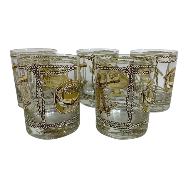 1970s Mid-Century Modern Georges Briard Nautical Navigation Old World ...