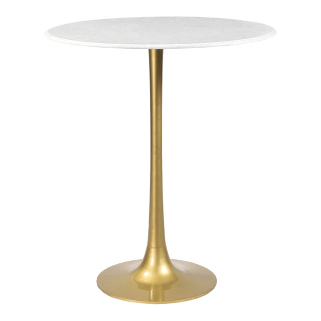 Matthew Izzo Home Tulip Bar Table With Marble Top | Chairish