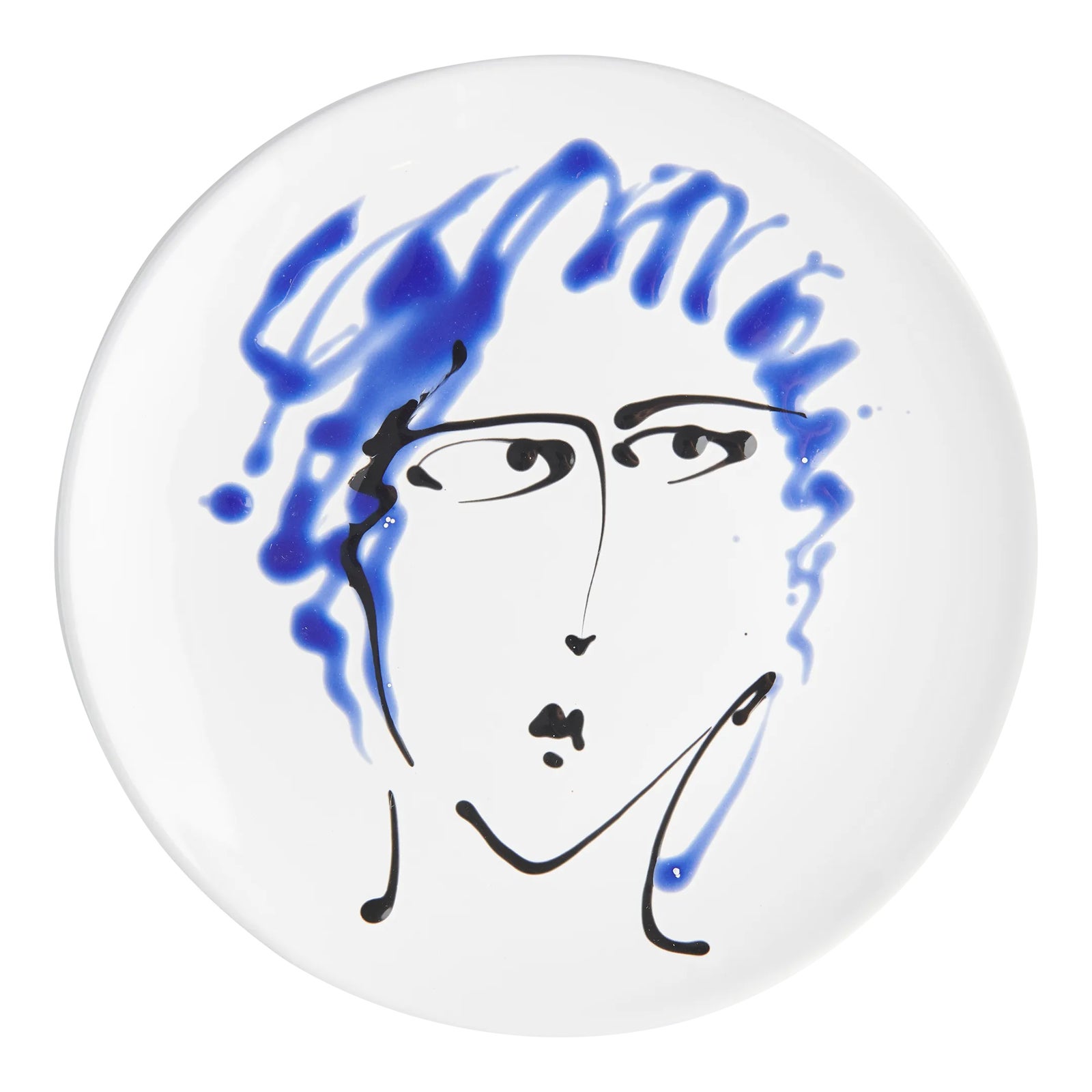 Pablo Face Plate, Blue/Black | Chairish