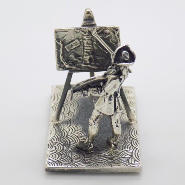 Vintage Italian Handmade Genuine Sterling Silver Painter & Paint Scene ...