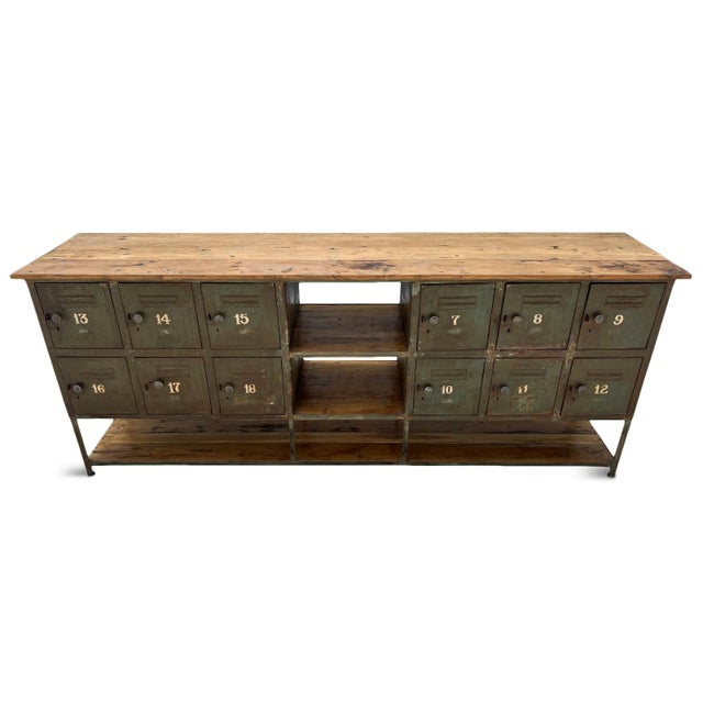 Mid 20th Century Vintage Industrial Locker Media Cabinet | Chairish
