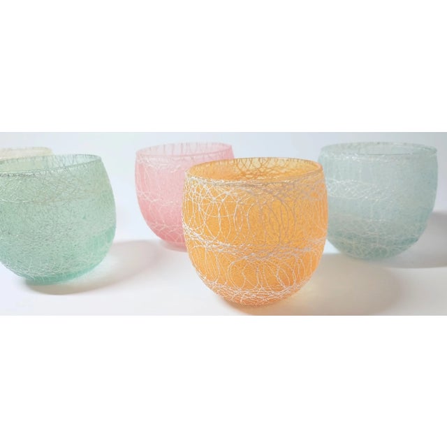 Pastel Mid Century Spaghetti Lowball Glasses Set Of 6 Chairish