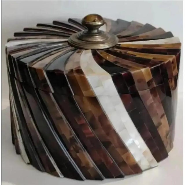 1990s Vintage Maitland-Smith Large Tessellated Faux Tortoise Shell and ...