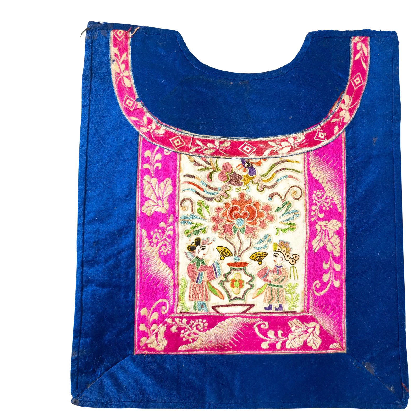 19th Century Chinese Fine Silk Embroidered Panel With Forbidden Stitch ...
