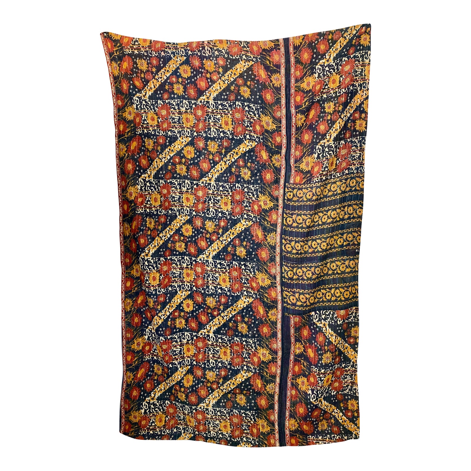 Vintage Kantha Reversible Throw | Chairish