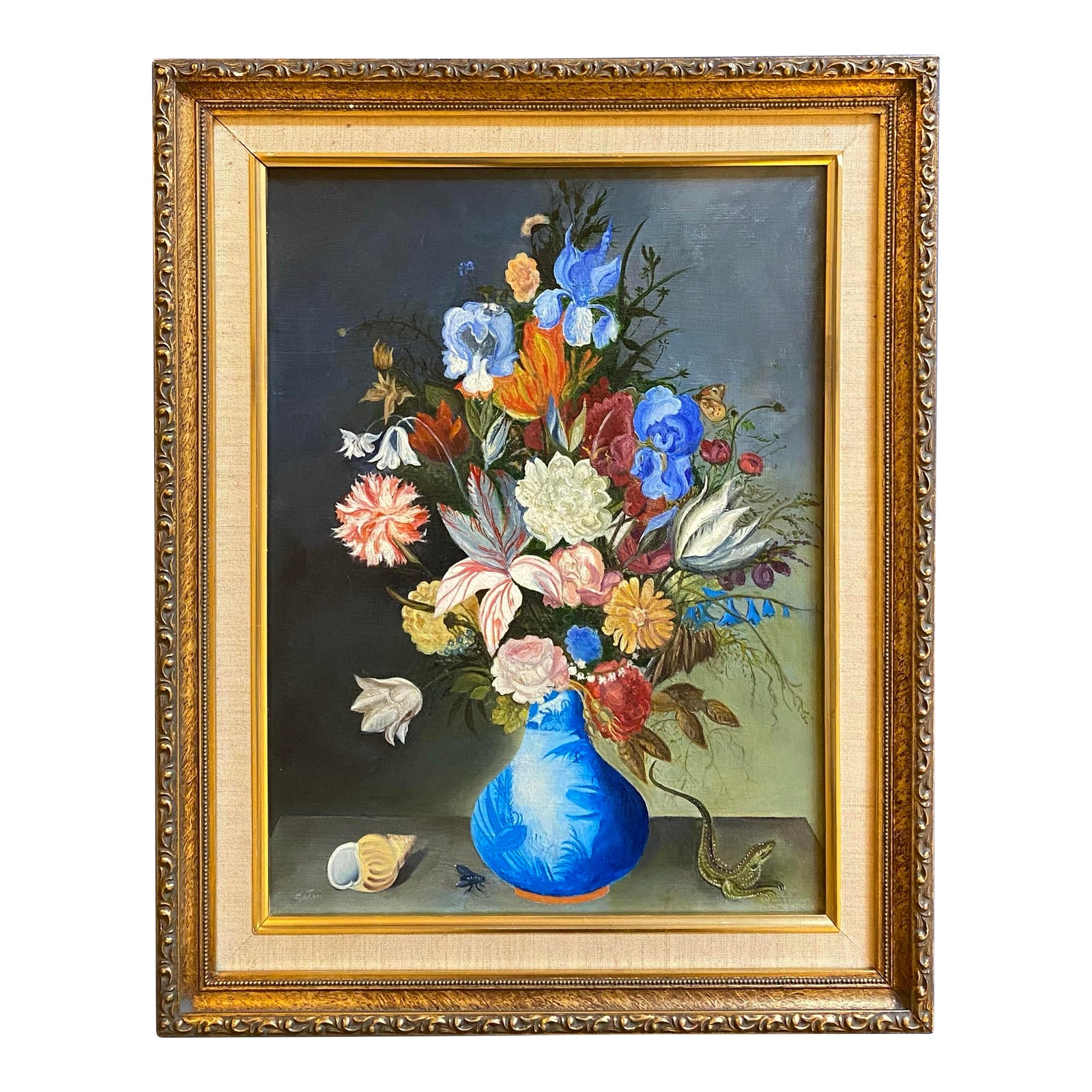 Satori Gregorakis Oil Painting of a Still Life Flower Scene | Chairish