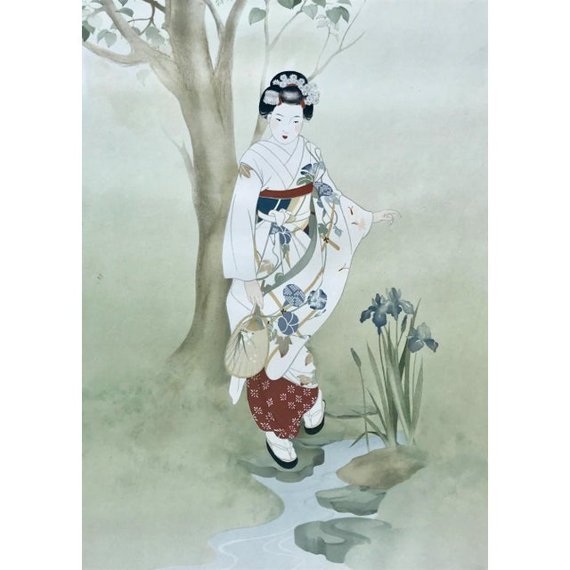 Original Lithograph Japanese Geshia by Joy Dunn | Chairish