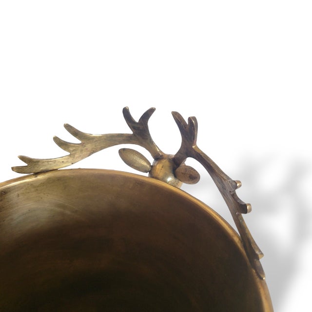 Antique Stag Head Ice Bucket Brass Vase Wine Bucket | Chairish
