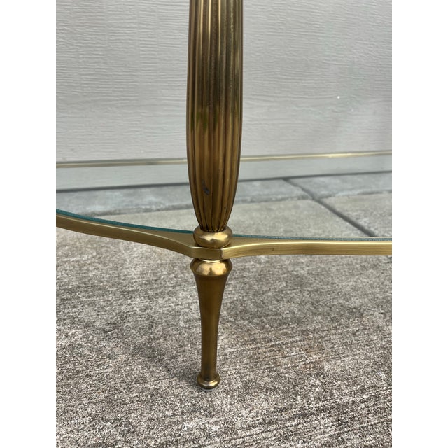 Ethan Allen Demilune Brass and Beveled Glass Sofa Console Entryway ...