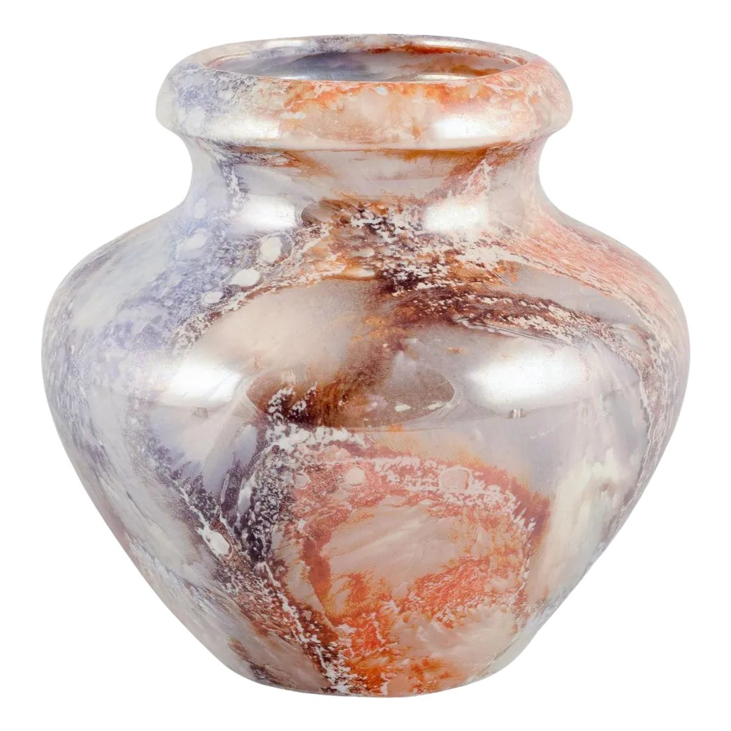 Art Deco Marmor Ceramic Vase Arabia, Finland, 1932 | Chairish