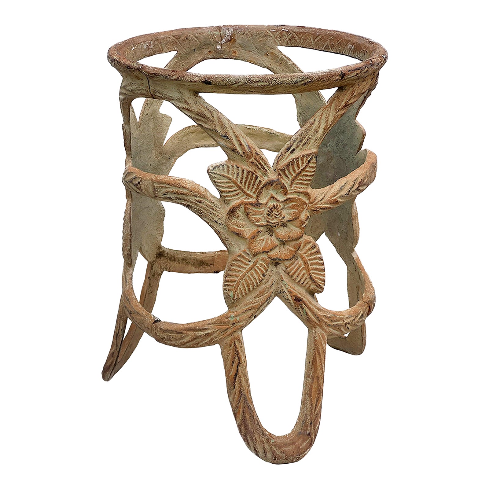 1990s Floral Ceramic Plant Stand | Chairish