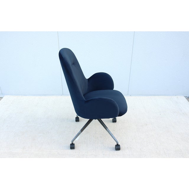 Steelcase West Elm Work Kent Office Desk Chair in Royal Blue Velvet Brand New Chairish