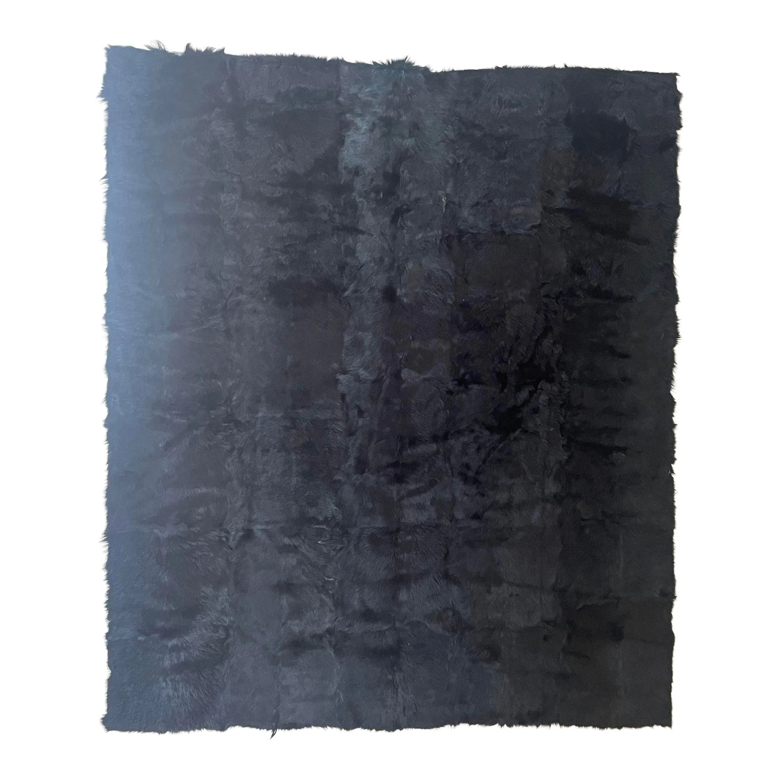 Minotti Alps Rug Black Sheepskin Italy | Chairish