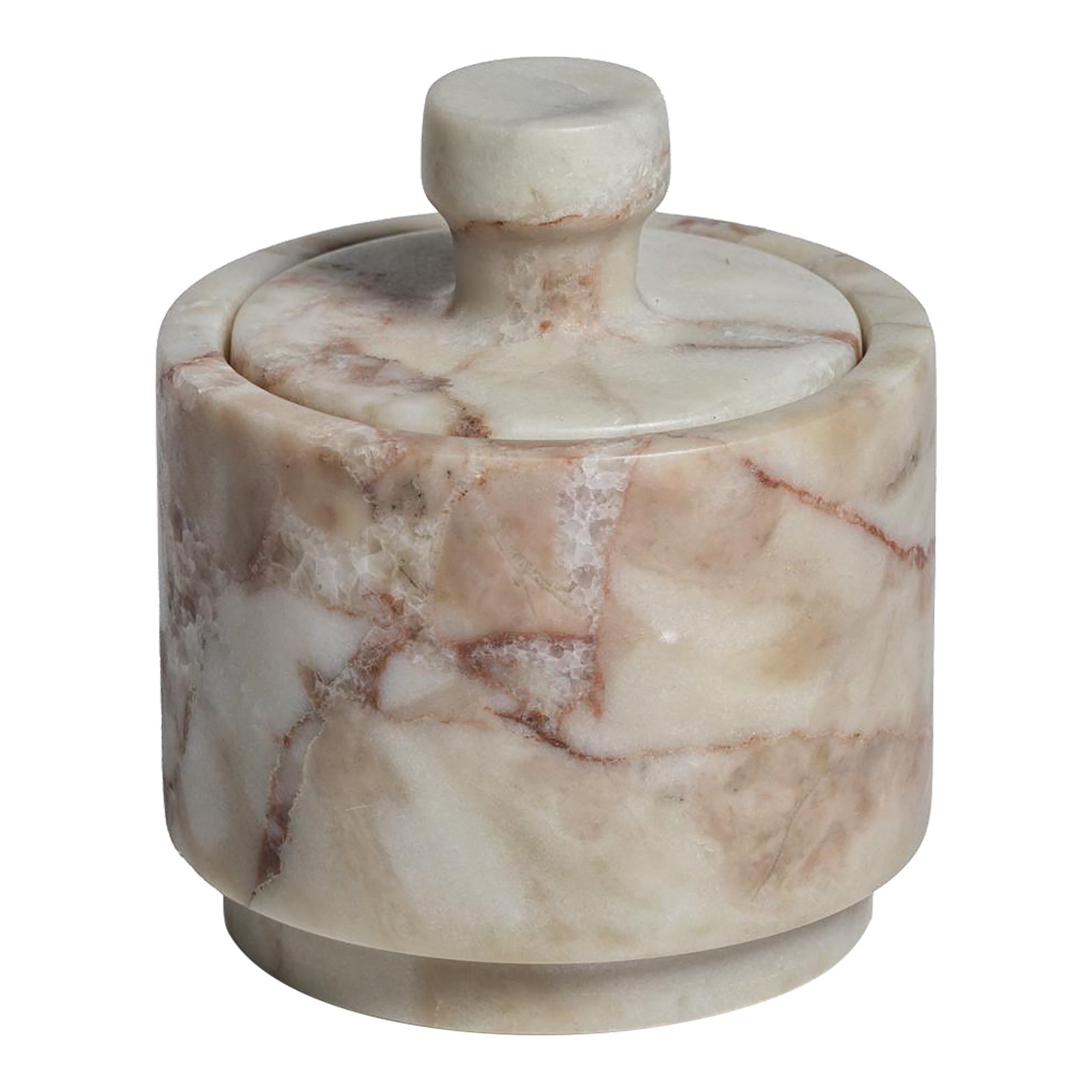 Rezi Matte Marble Lidded Jar | Chairish