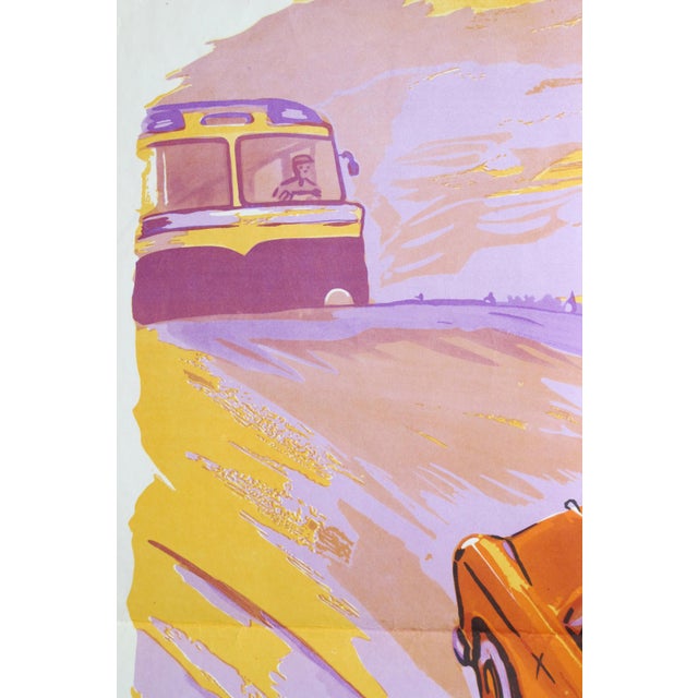 Original Vintage Soviet Driving Safety Poster, 1963 | Chairish
