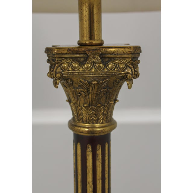 Maitland Smith Classical Column Mahogany Floor Lamp | Chairish