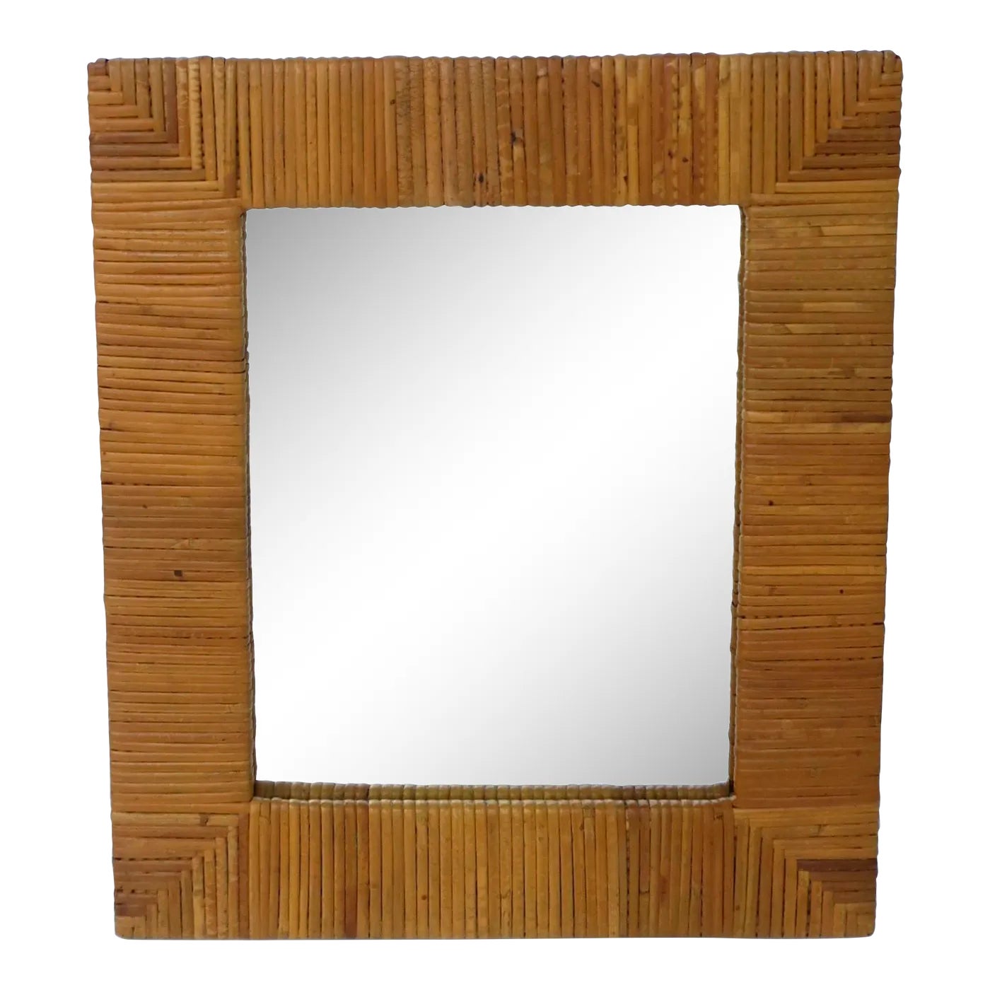 Wicker Wrapped Wall or Vanity Mirror | Chairish