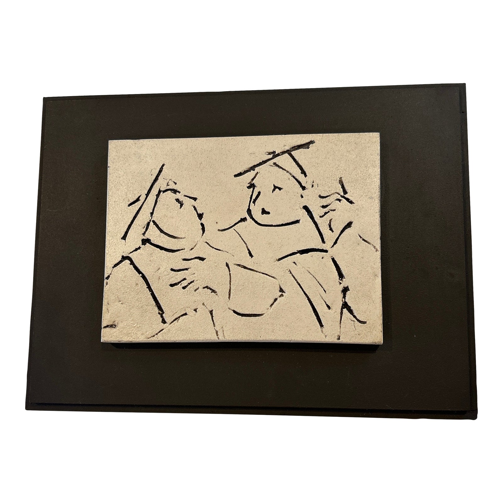 Incised Drawing/Sculptural Panel Attributed to David Bryce | Chairish