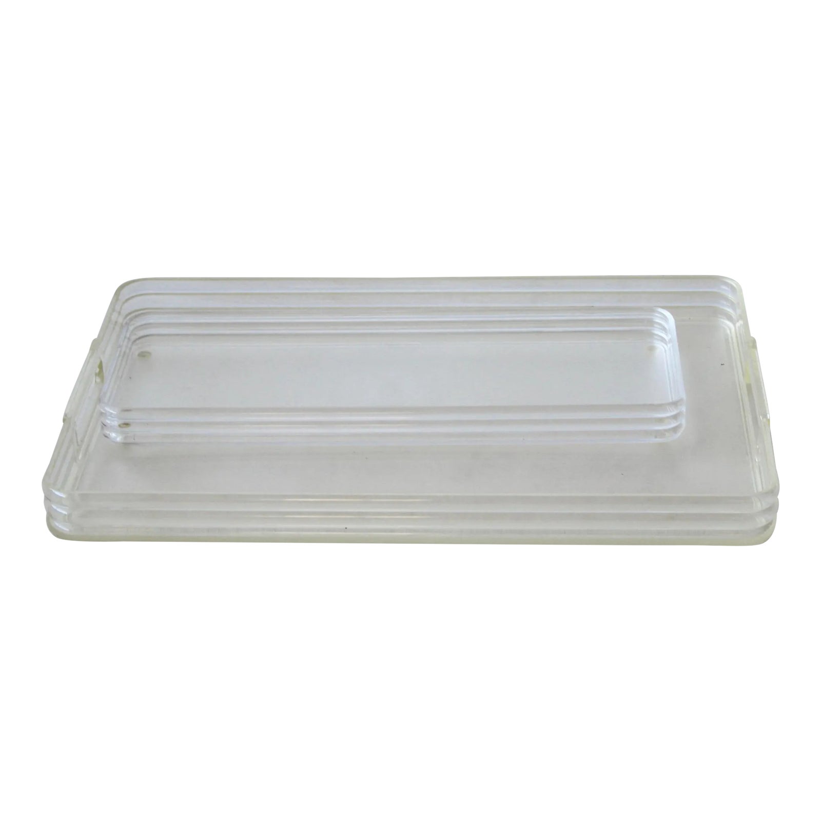 Sally Designs Art Deco Modern Lucite Acrylic Rectangular Tray-A Pair ...