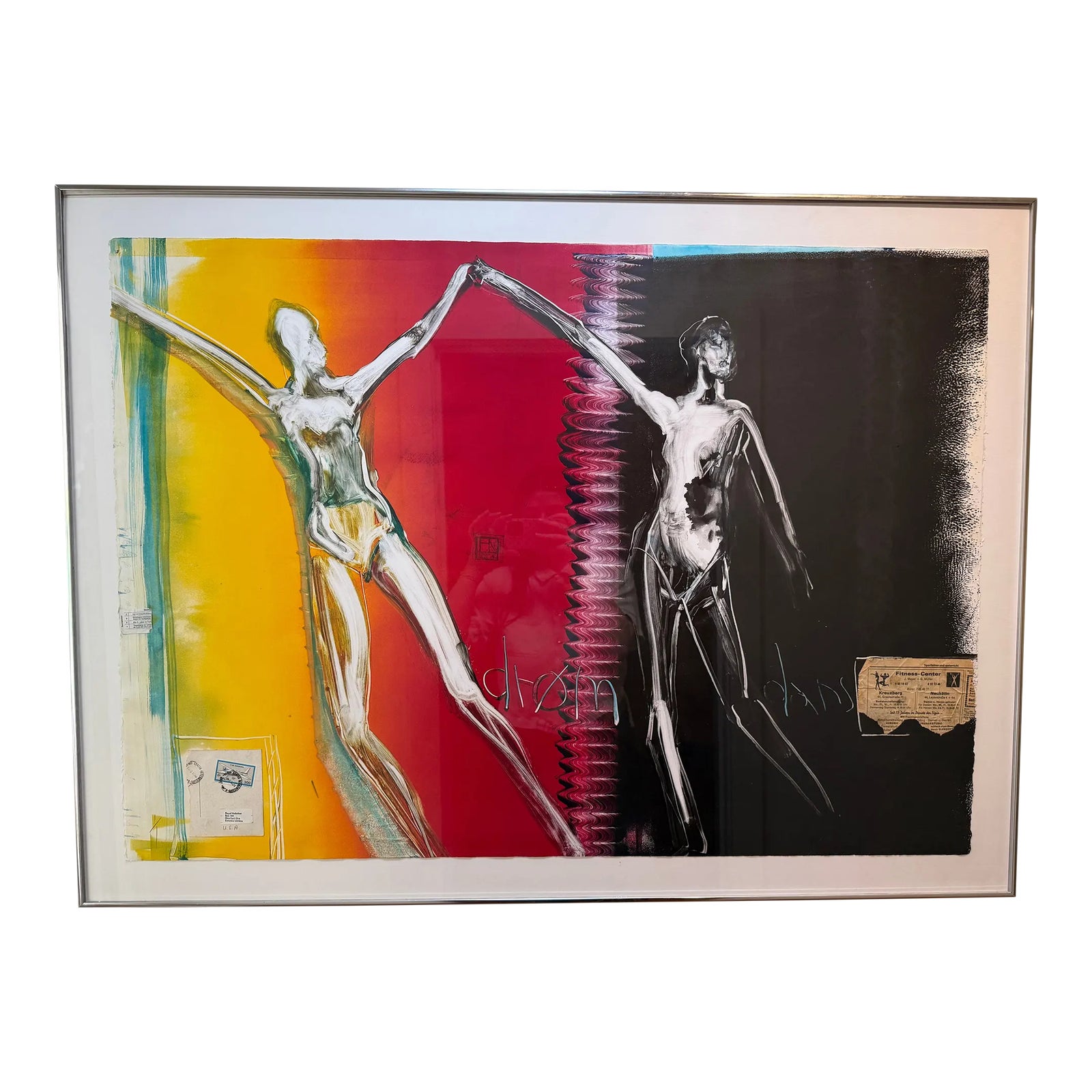 Royal Nebeker Multi Media Original Painting With Two Figures & Mail ...