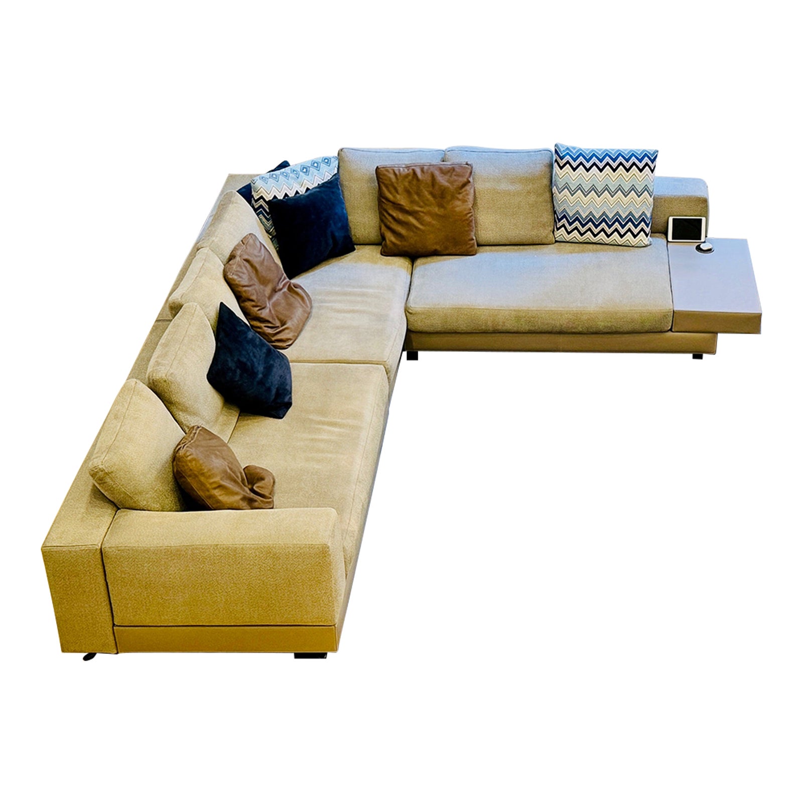 Minotti 3-Piece Sectional With Attached Table | Chairish