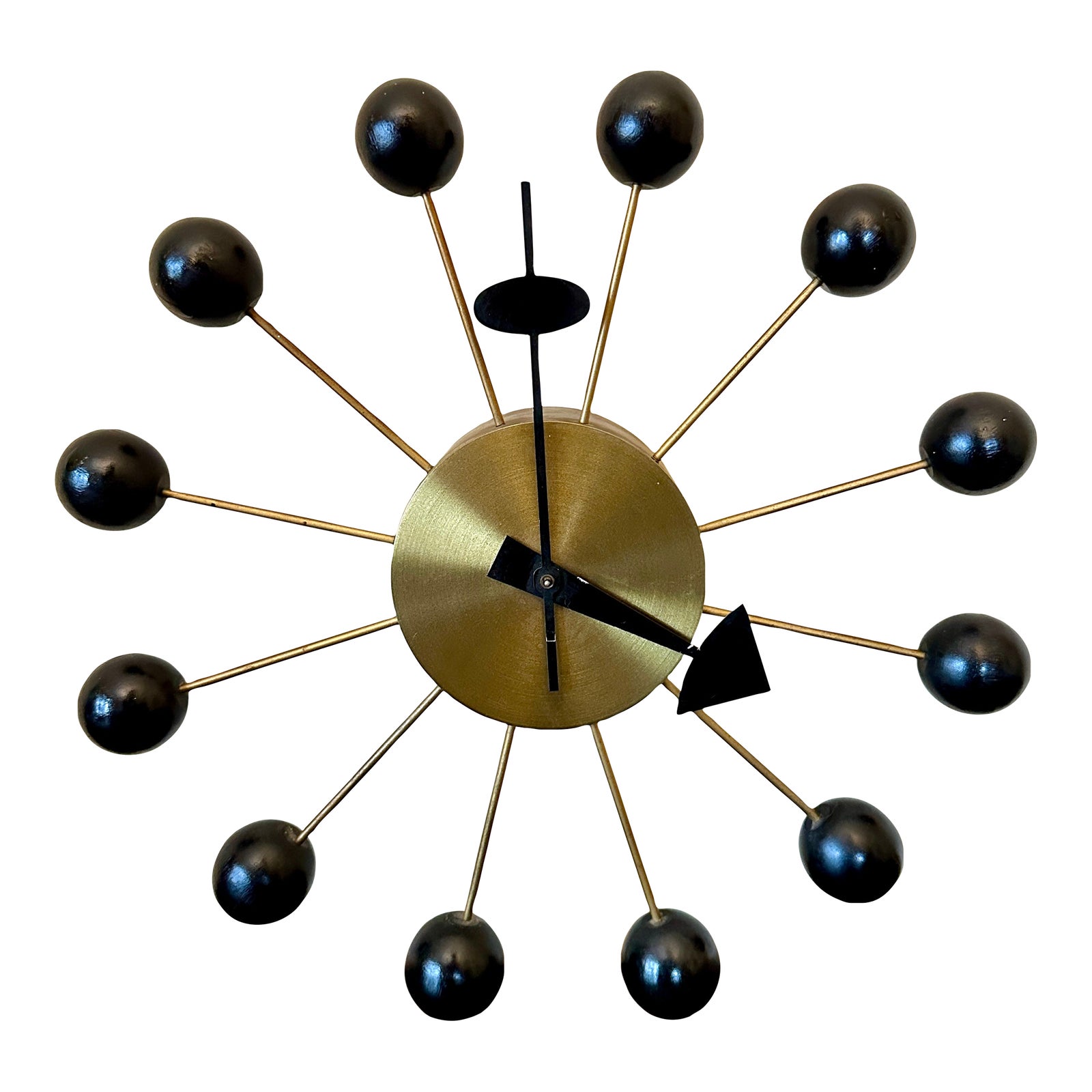 1950s George Nelson Howard Miller Ball Wall Clock | Chairish