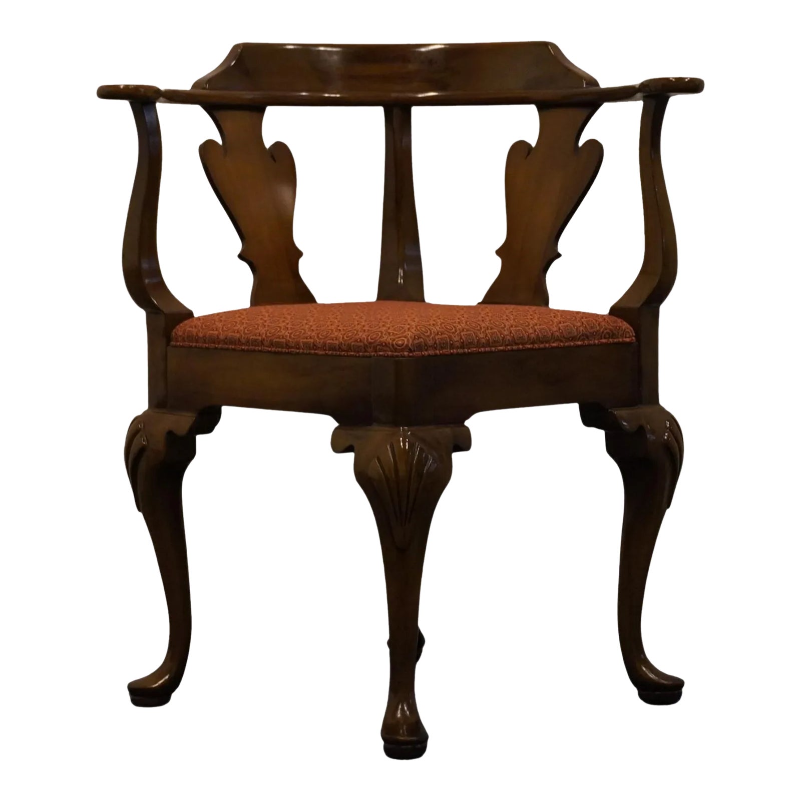 High End Vintage Solid Cherry Traditional Queen Anne Style Corner ...
