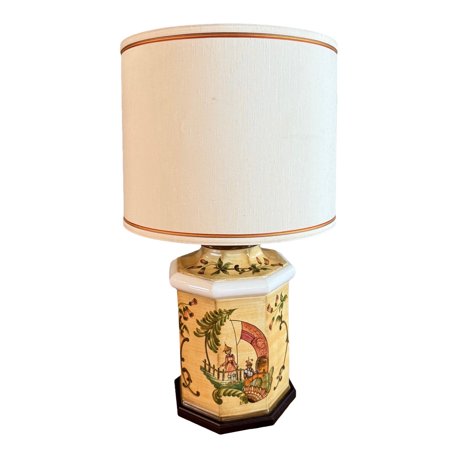 Hand Painted Mid Century Asian Design Table Lamp by Frederick Cooper ...