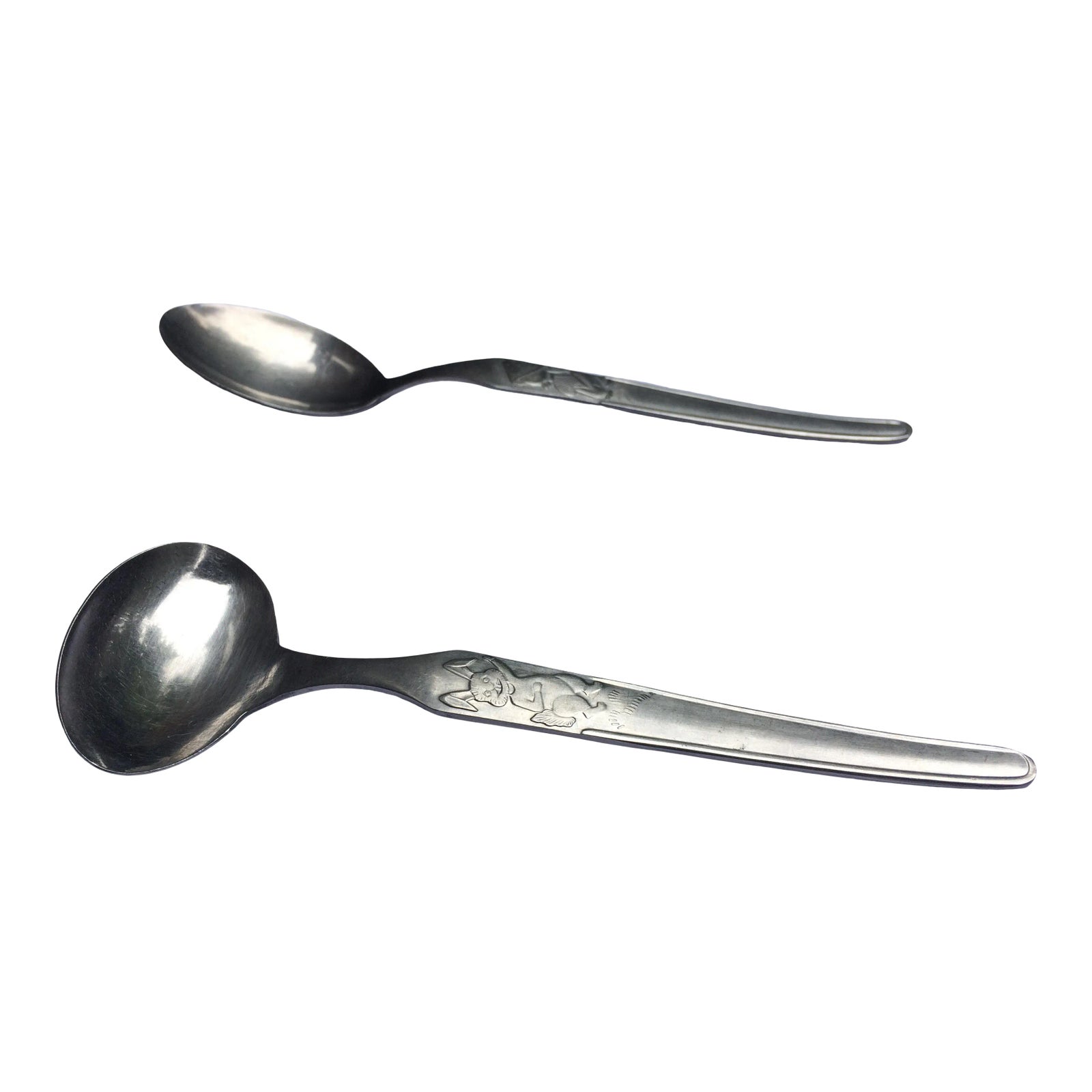 Mid-Century Modern Stainless Steel Baby / Infant Feeding Spoons - Set ...