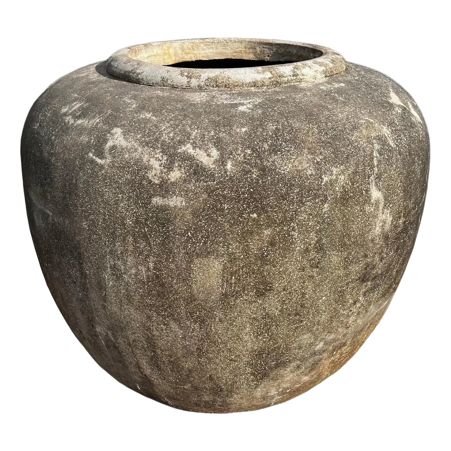 Antique Cement Java Pot / Planter | Chairish