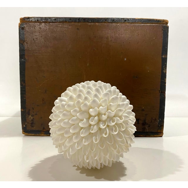 White Sea Shell Ball Vintage 1990’s | Chairish