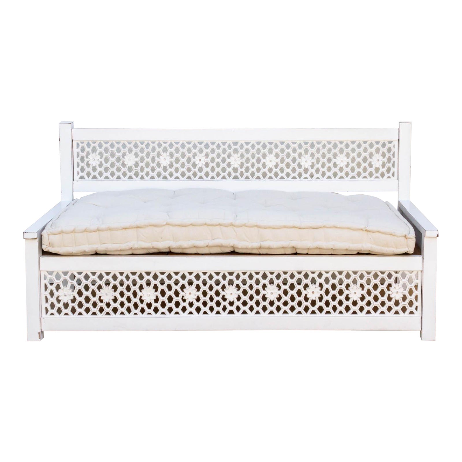 Floret Moroccan Hand-Carved Daybed | Chairish