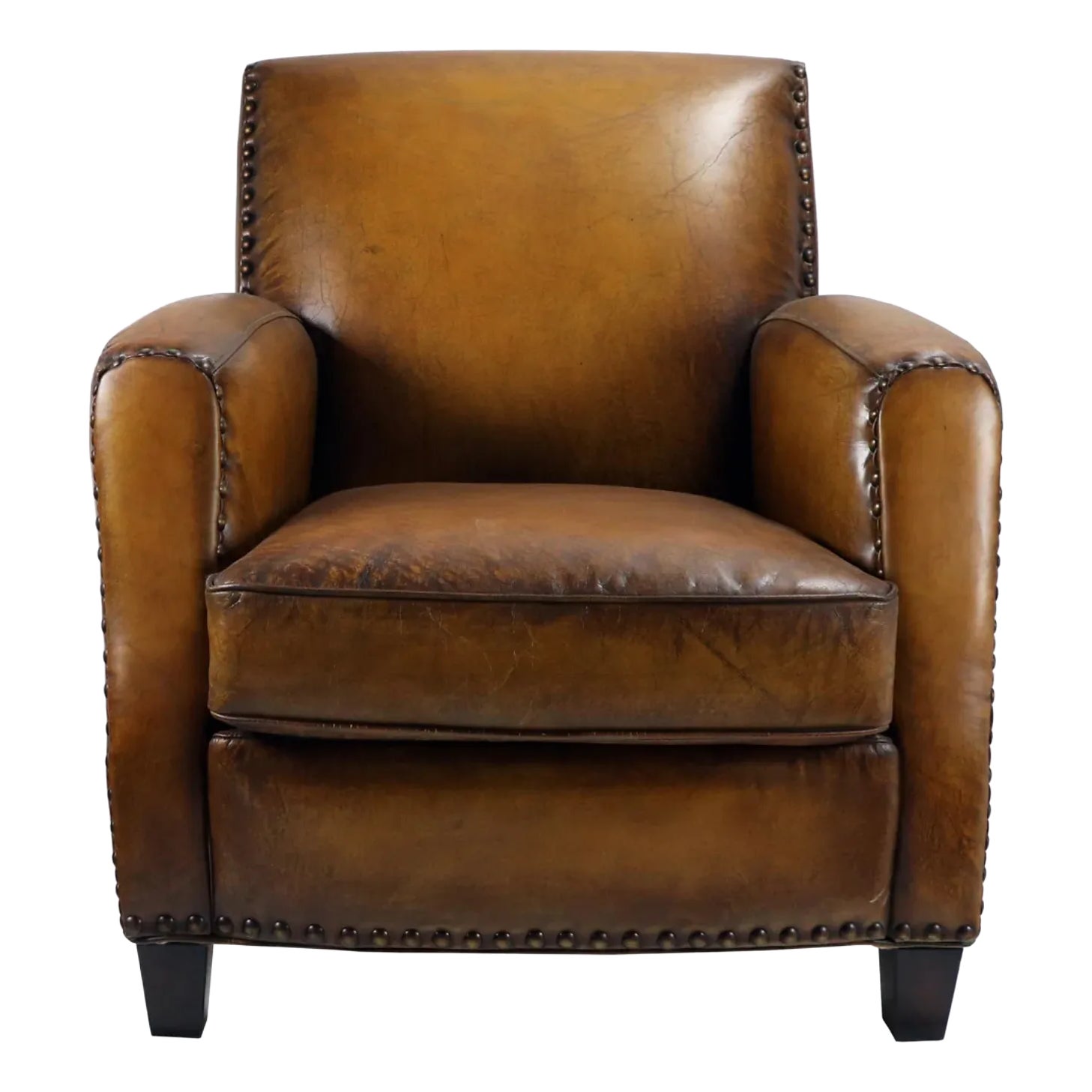 Matthew Izzo Home Baccarat Leather Club Chair | Chairish