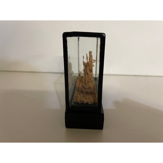 Mid 20th Century Chinese Cork Carving Diorama | Chairish