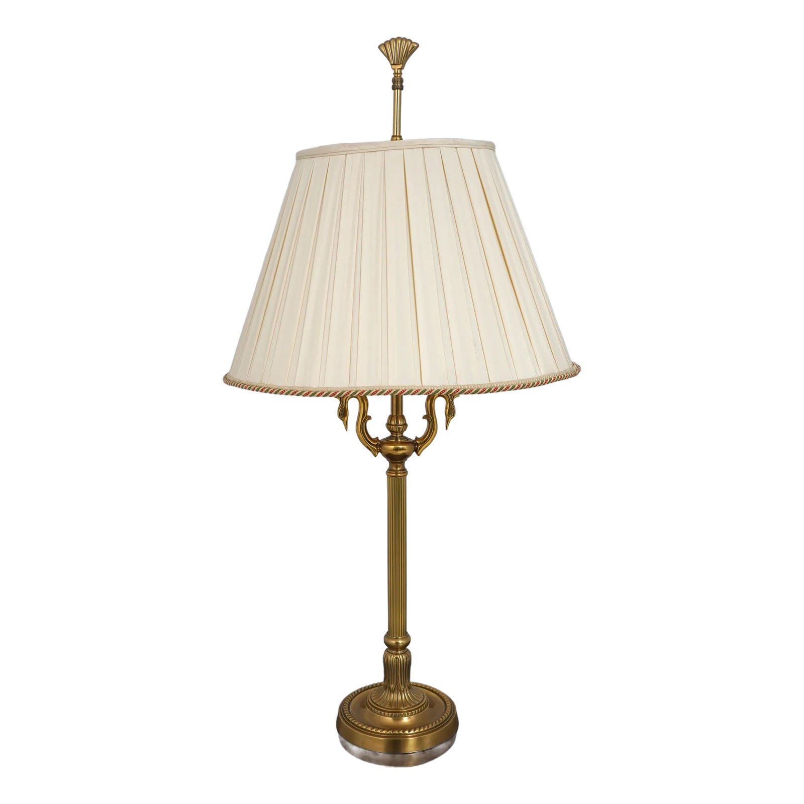 Frederick Cooper Regency Style Brass Table Lamp W. Swan Arms | Chairish